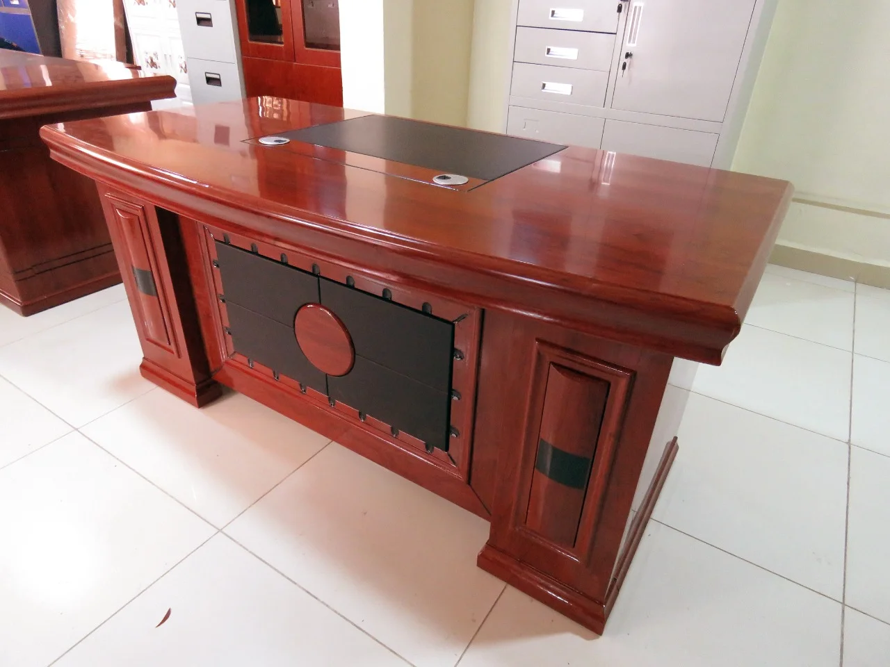 1800mm executive office table with side pedestals - Tamco