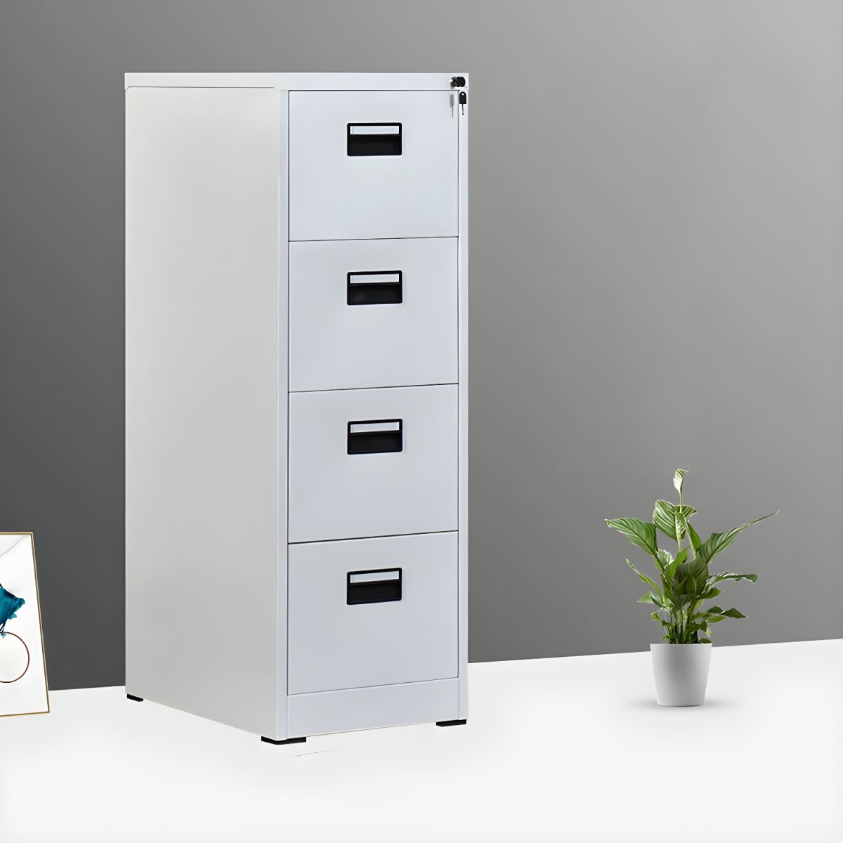 4-Drawers metallic office filling cabinet - Tamco | Furniture shop.
