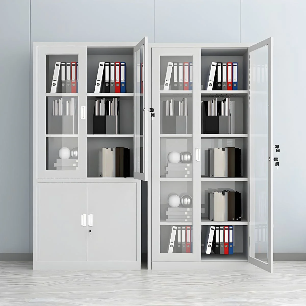 Full-Glass Office Metallic Cabinet - Tamco | Office cabinets.