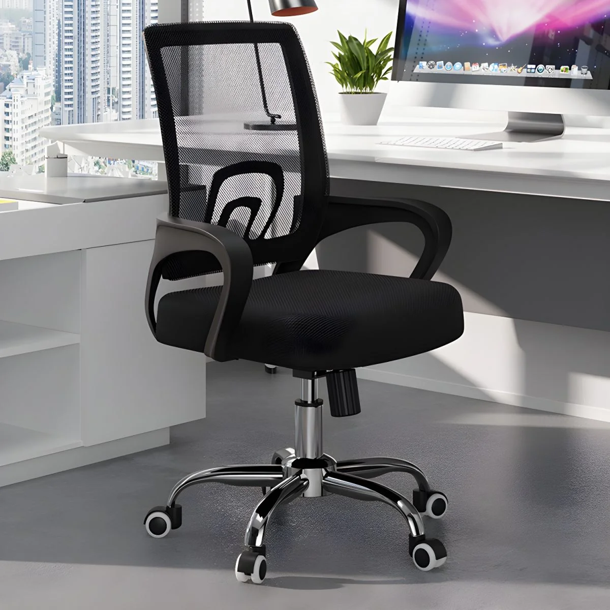 Mid Back Steel Base Office Chair - Tamco - office seat