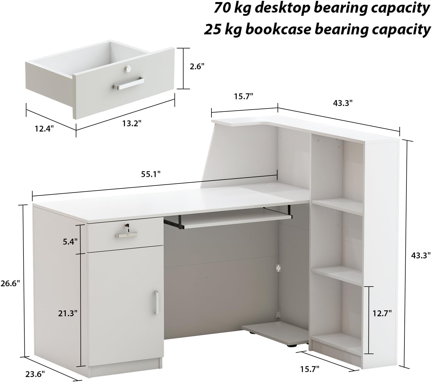 Rectangular Wood Reception Desk - Tamco - office tables