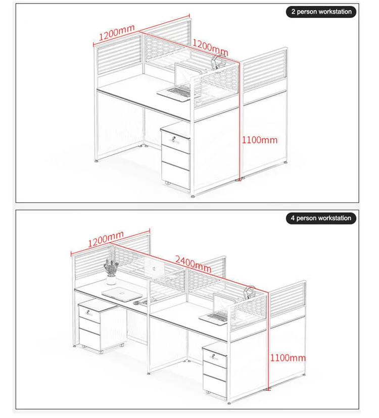 Two way modular workstation (Brown) - Tamco